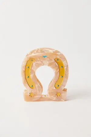 SOLAR ECLIPSE Solar Eclipse Hand-Painted Snail Claw Clip Lucky Horseshoe