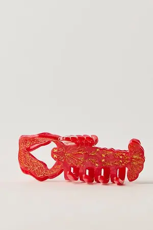 SOLAR ECLIPSE Hand-painted Claw Clip - Red