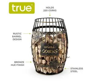 TRUE BRANDS Wine Barrel Cork Display