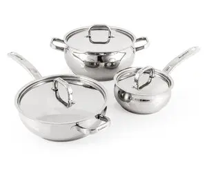 BERGHOFF Belly Shape 6pc 18/10 Ss Cookware Set - One-color