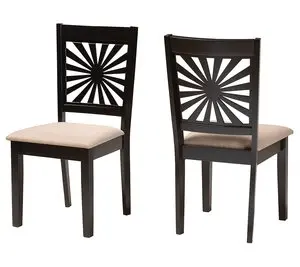 BAXTON STUDIO Olympia Fabric And Wood Dining Ch Air Set Of 2 - One-color