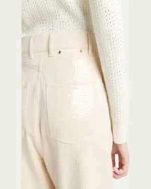 GOLDEN GOOSE Journey Kim Sequined Straight-leg Jeans