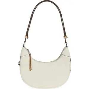 Tory Burch T-monogram Embossed Crescent Shoulder Bag - Warm White