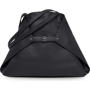 Akris Ai Medium Leather Tote - Black
