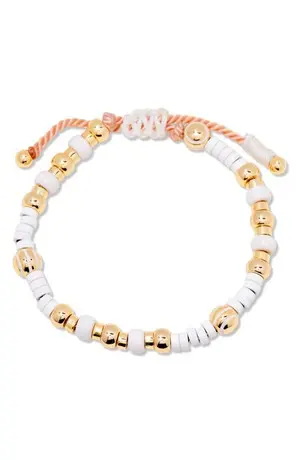 BROOK & YORK Cove Beaded Bracelet - Gold/ White