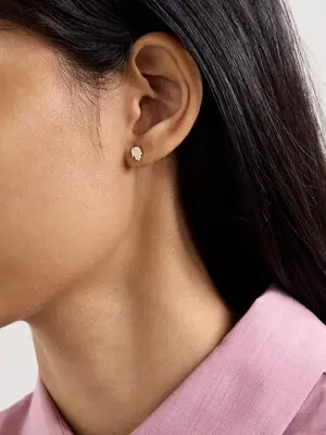 PERSEE Hand Of Fatima 18-karat Diamond Single Stud Earring