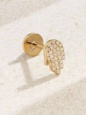 PERSEE Hand Of Fatima 18-karat Diamond Single Stud Earring