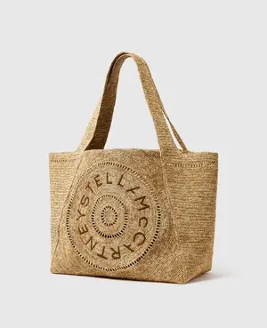 Stella McCartney Large Raffia Tote Bag - Beige
