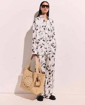 Stella McCartney Large Raffia Tote Bag - Beige