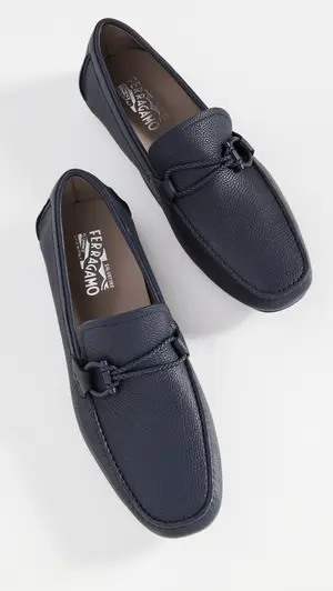 FERRAGAMO Front Driving Loafer - Blue Marine