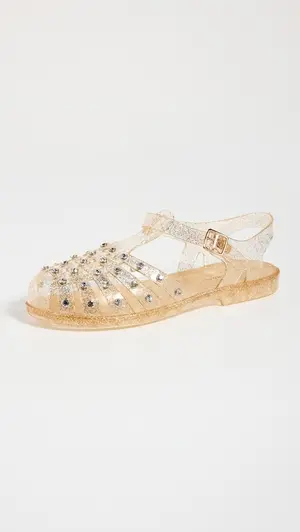 LOEFFLER RANDALL Rhys Jelly Studded Sandals - Champagne