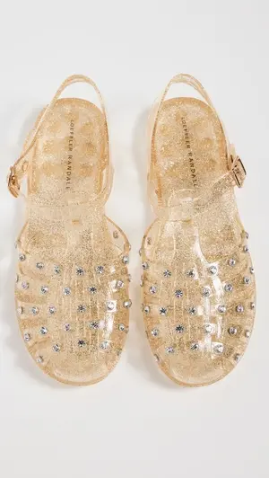 LOEFFLER RANDALL Rhys Jelly Studded Sandals - Champagne