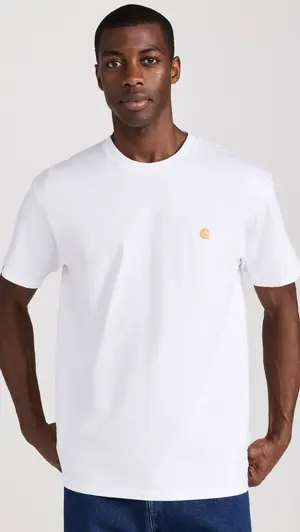 Carhartt Work In Progress Short Sleeve Chase T-shirt - White/gold