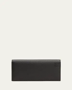 Loewe Men's Long Horizontal Leather Wallet - Black