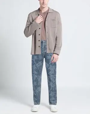 Palm Angels Cotton And Leather Jeans