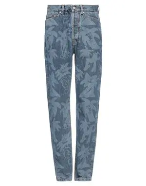 Palm Angels Cotton And Leather Jeans