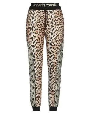 Roberto Cavalli Leopard Print Drawstring Tapered Leg Pants