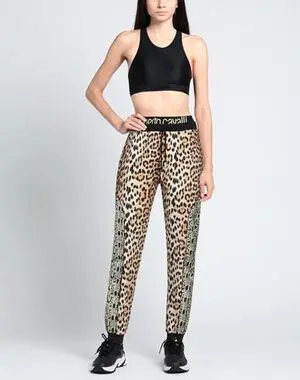 Roberto Cavalli Leopard Print Drawstring Tapered Leg Pants