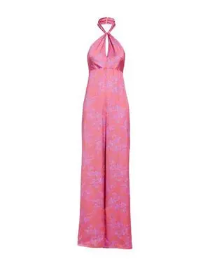 Pinko Floral-print Satin Jumpsuit - Pink