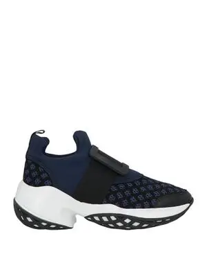 ROGER VIVIER Sneakers In Textile Fibers And Leather Navy Blue