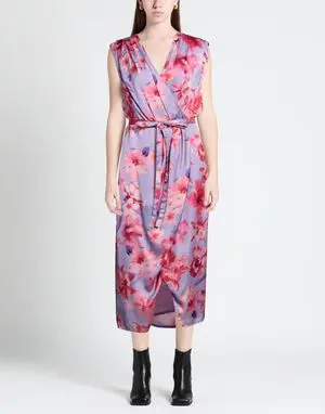 Pinko Midi Satin Floral-print Dress