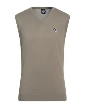 NORTH SAILS Knitted Cotton Sleeveless Sweater - Beige
