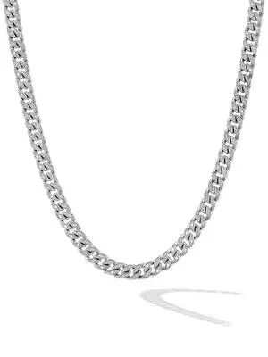 David Yurman Curb Chain Necklace In Sterling 6mm - Diamond