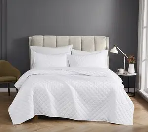 CANNON Solid Percale King 3-piece Quilt Set - One-color