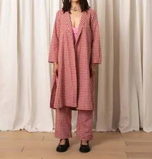 ALI GOLDEN Notch Jacket In Poppy/ice Gingham - Multi