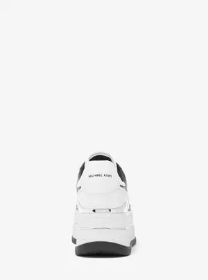 Michael Kors Hayes Two-tone Leather Platform Sneakers - Black