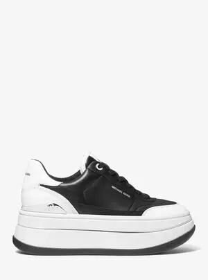 Michael Kors Hayes Two-tone Leather Platform Sneakers - Black