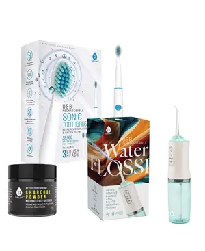 PURSONIC Oral Care Power Bundle: Usb Rechargeable Water Flosser - Assorted Pre-pack (see Table 9