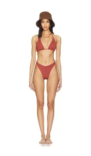 Hunza G Hunza G Eva Bikini In Brick. Metallic Rosewood