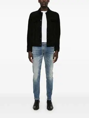 SALVATORE SANTORO Distressed Slim-cut Jeans