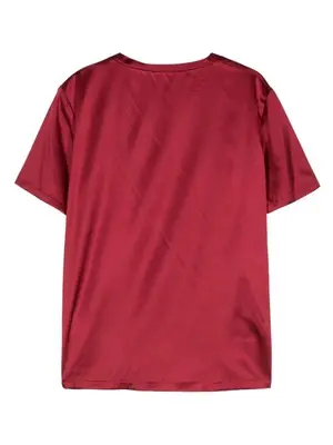 BLANCA VITA Crew-neck Satin T-shirt - Red