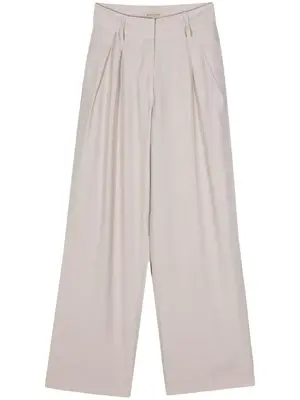 BLANCA VITA Darted Wide-leg Trousers - Neutrals