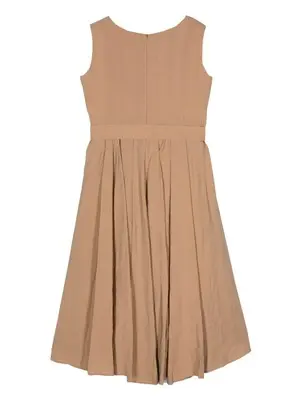 BLANCA VITA Sleeveless Pleated Midi Dress - Neutrals