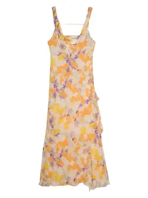 Patrizia Pepe Floral-print Crepe Maxi Dress - Orange