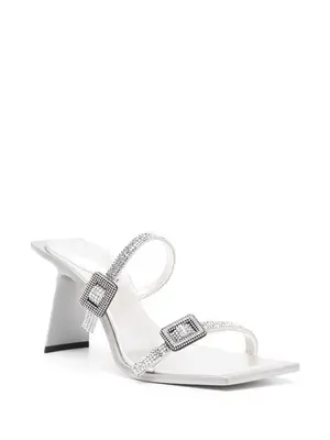 Benedetta Bruzziches Crystal-embellished Leather Sandals - Silver