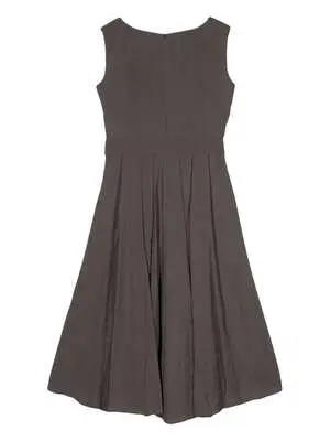 BLANCA VITA Sleeveless Pleated Midi Dress - Grey