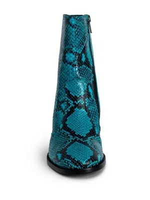 Zadig&Voltaire 85mm Snakeskin-effect Ankle Boots - Blue