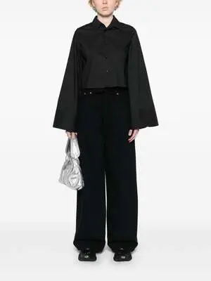 MAISON MARGIELA Extra-long Sleeve Cropped Shirt - Black