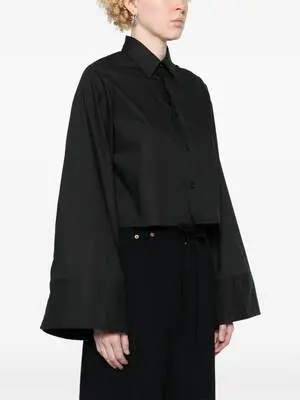 MAISON MARGIELA Extra-long Sleeve Cropped Shirt - Black