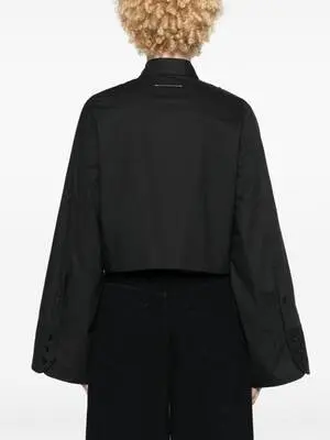 MAISON MARGIELA Extra-long Sleeve Cropped Shirt - Black