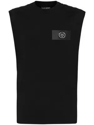 PLEIN SPORT Logo Patch Sleeveless T-shirt