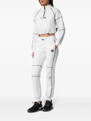 PLEIN SPORT Logo-print Cropped Sweatshirt - White
