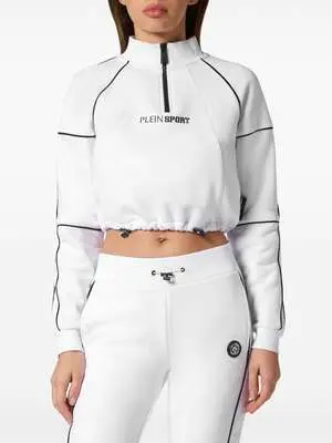PLEIN SPORT Logo-print Cropped Sweatshirt - White