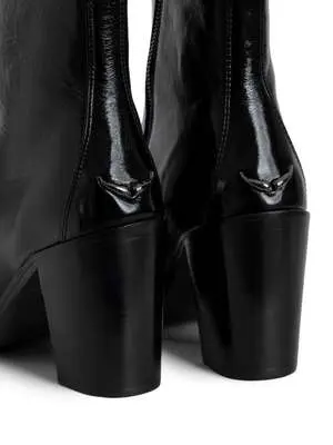 Zadig&Voltaire Preiser 85mm Leather Ankle Boots - Black