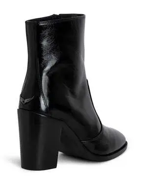 Zadig&Voltaire Preiser 85mm Leather Ankle Boots - Black