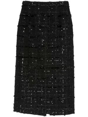 Alessandra Rich Sequin-detail Tweed Pencil Skirt